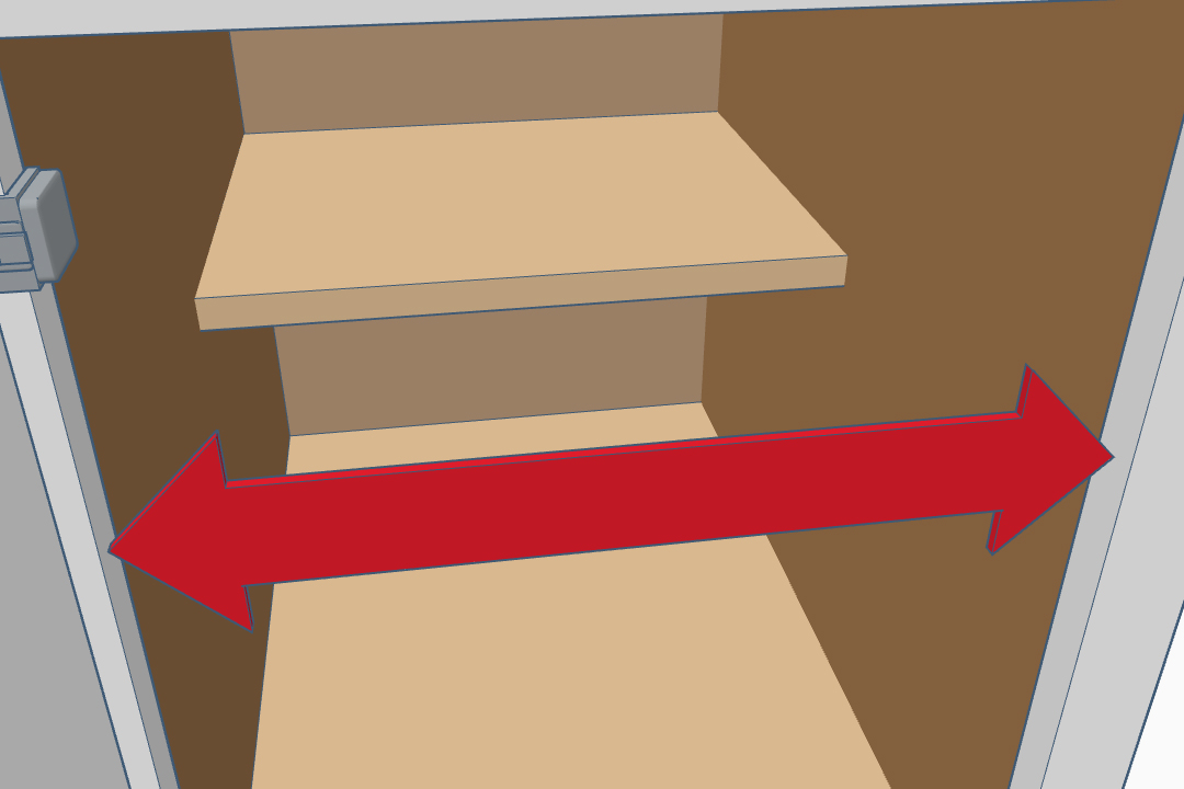Measuring guide for sliding shelf cabinets with explanation of options ...